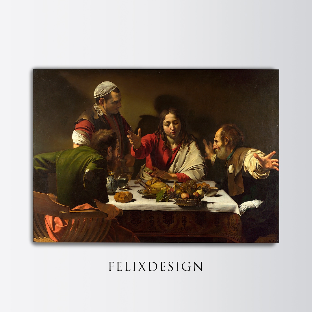 Caravaggio - Supper at Emmaus (1601) - Classic Famous Painting Photo ...