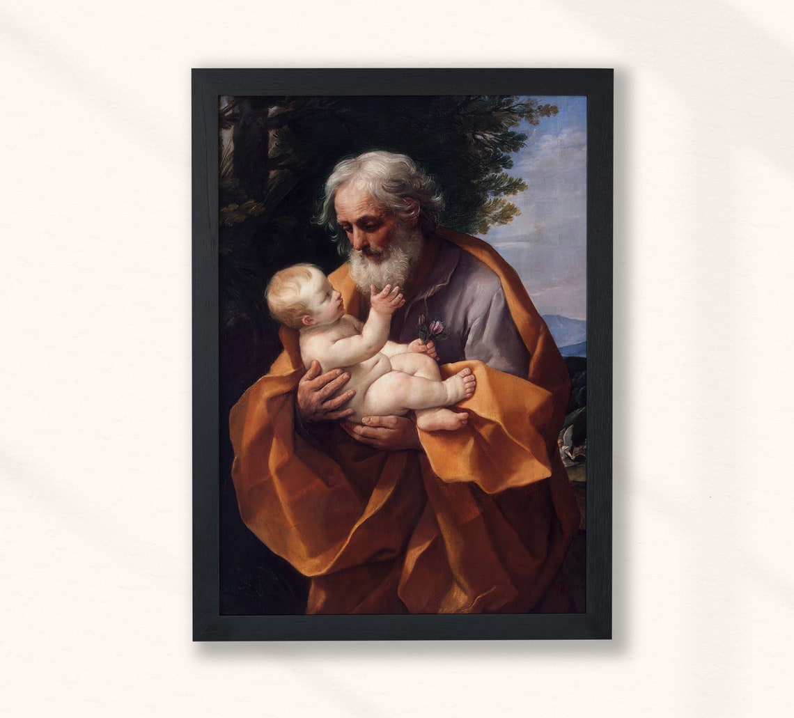 Guido Reni - Saint Joseph (1640) - Painting Jesus Christ Child Baby ...