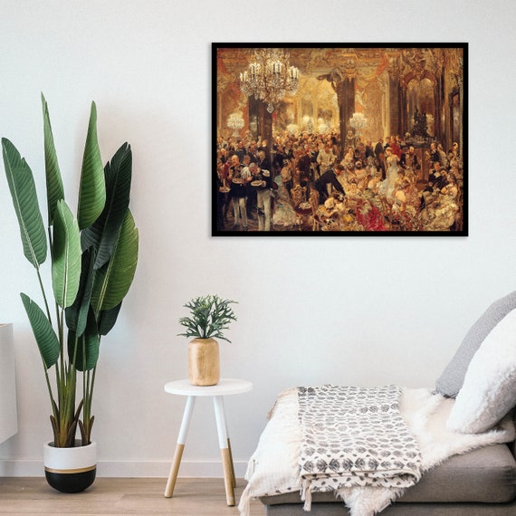 Oil Painting The Dinner at the Ball 1878 Museum Quality Oil Painting Reproduction D5060 Adolph ...