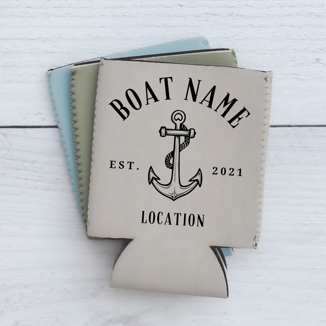 Nautical Can Cooler, Boat Gift, Boating Gift, Boat Name, Sailing ...