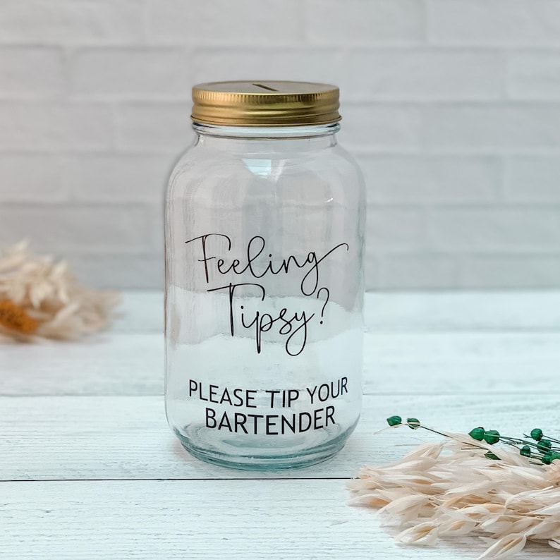 Wedding Tip Jar Bartender Tip Jar Feeling Tipsy Wedding - Etsy Wedding Tip Jar Bartender Tip Jar Feeling Tipsy Wedding - Etsy