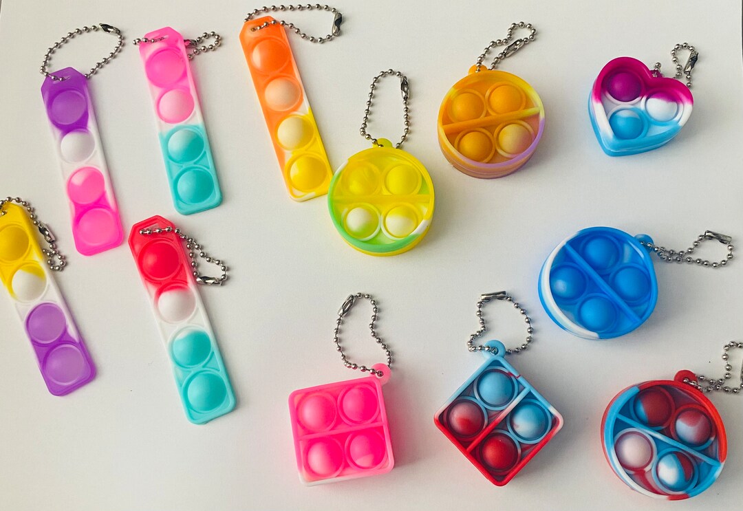 Set of 5 Mini Pop It Key Chains - Etsy
