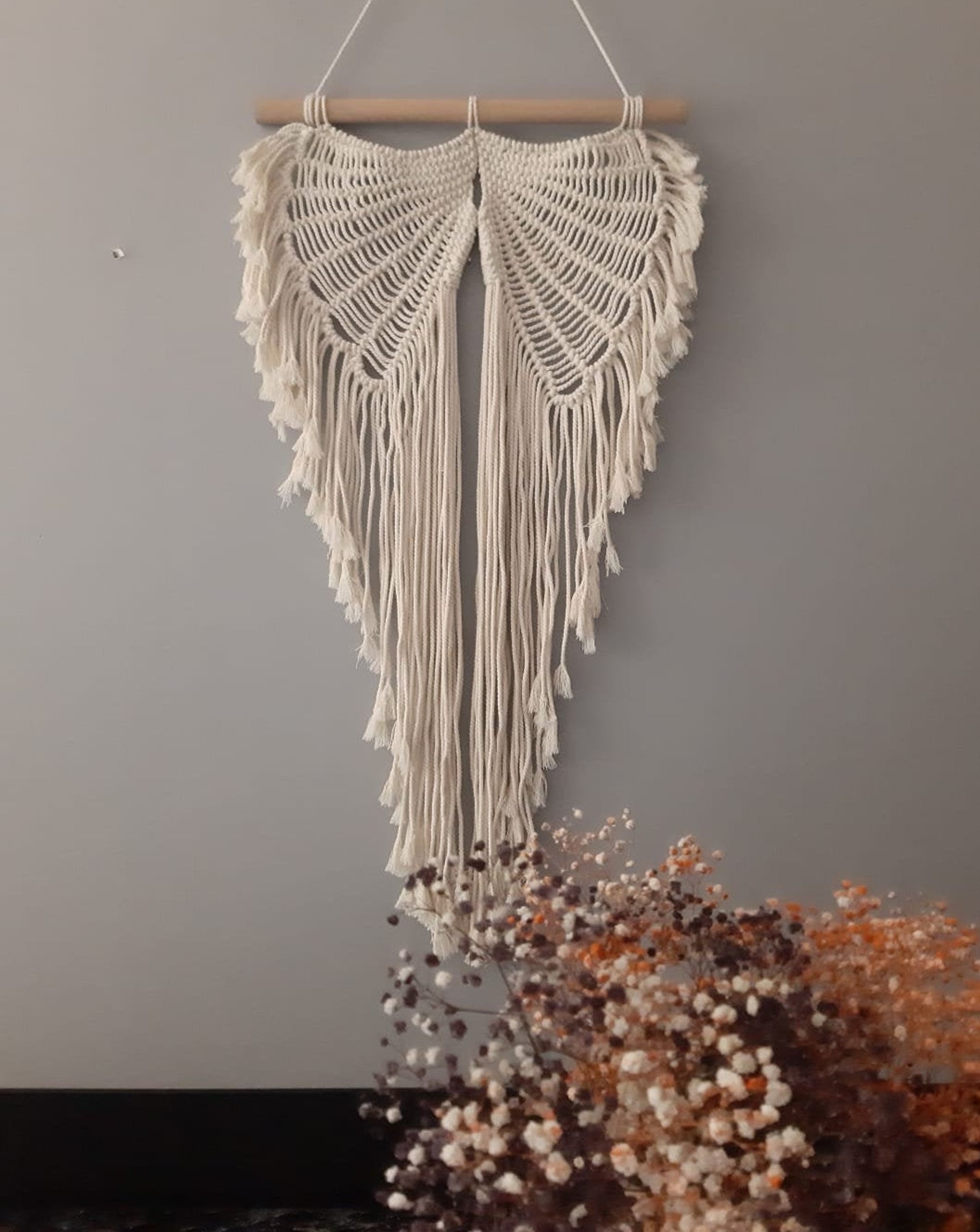 Large Macrame Angel Wings Wall Hangingmacrame Angel Wings | Etsy