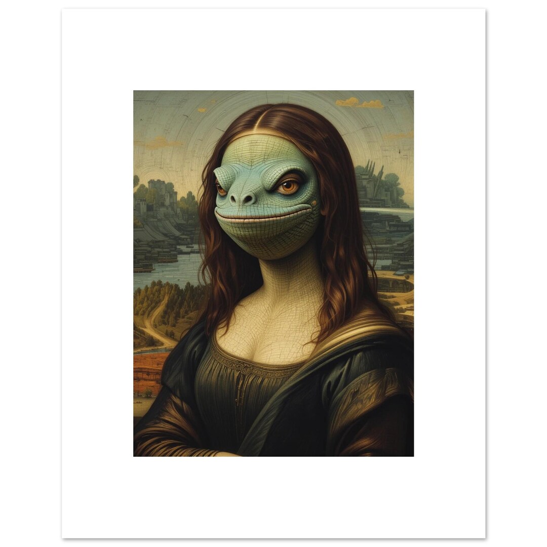 Mona Lizard Poster A Hilarious Twist on the Classic Mona Lisa - Etsy
