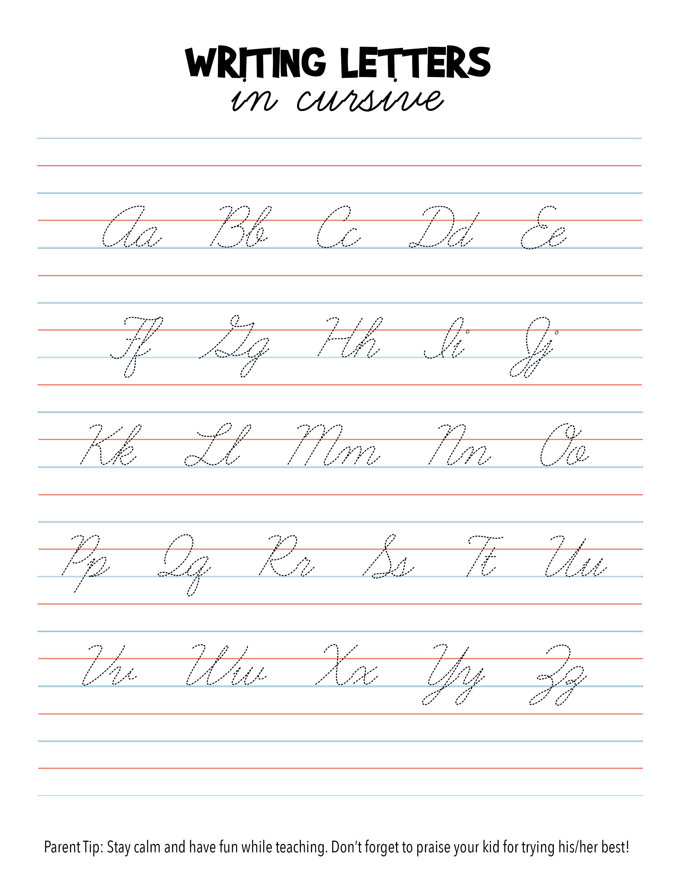 Cursive Worksheet