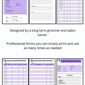 Dog Grooming Business Forms: Client Information Template (digital ...