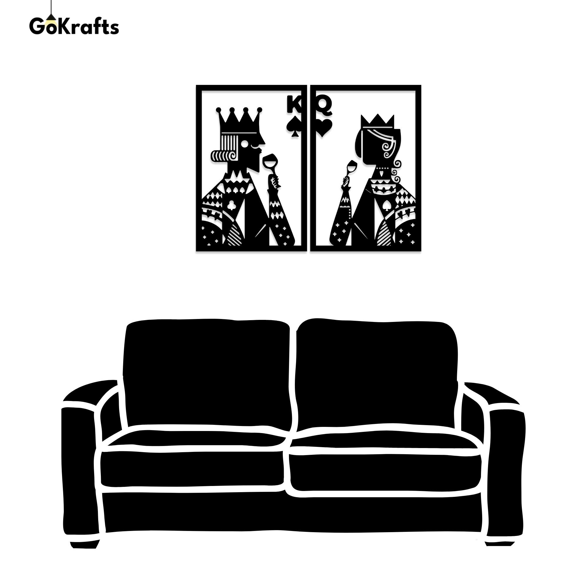 King , Queen & Jack Wall Art , Metal Wall Hangings, Wall Decoration ...