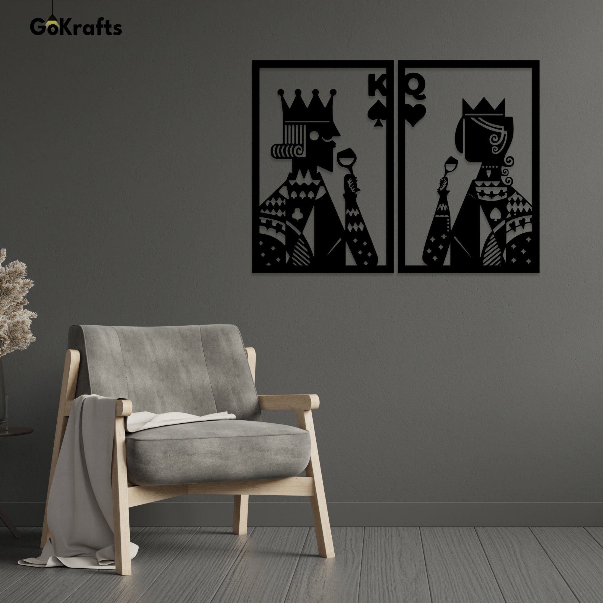 King , Queen & Jack Wall Art , Metal Wall Hangings, Wall Decoration ...
