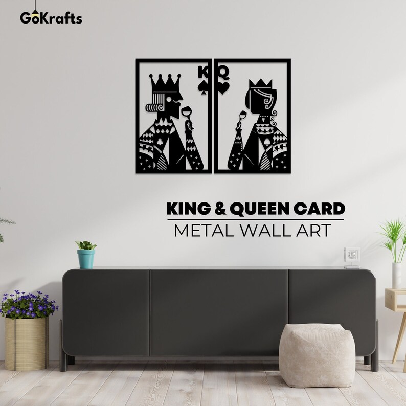 King , Queen & Jack Wall Art , Metal Wall Hangings, Wall Decoration ...