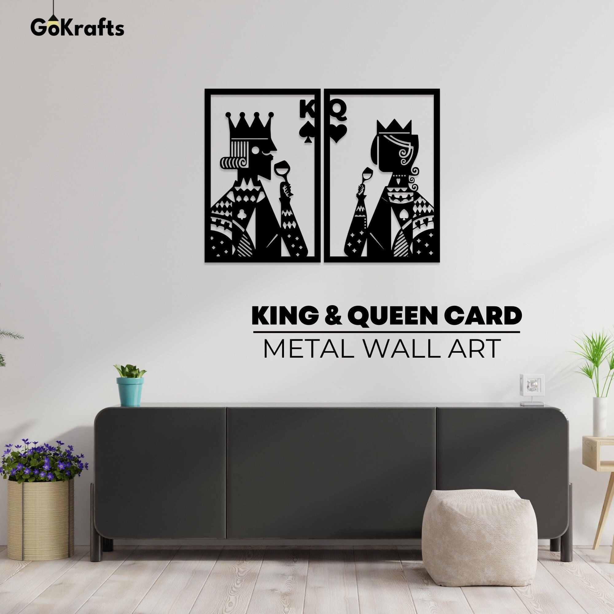 King , Queen & Jack Wall Art , Metal Wall Hangings, Wall Decoration ...