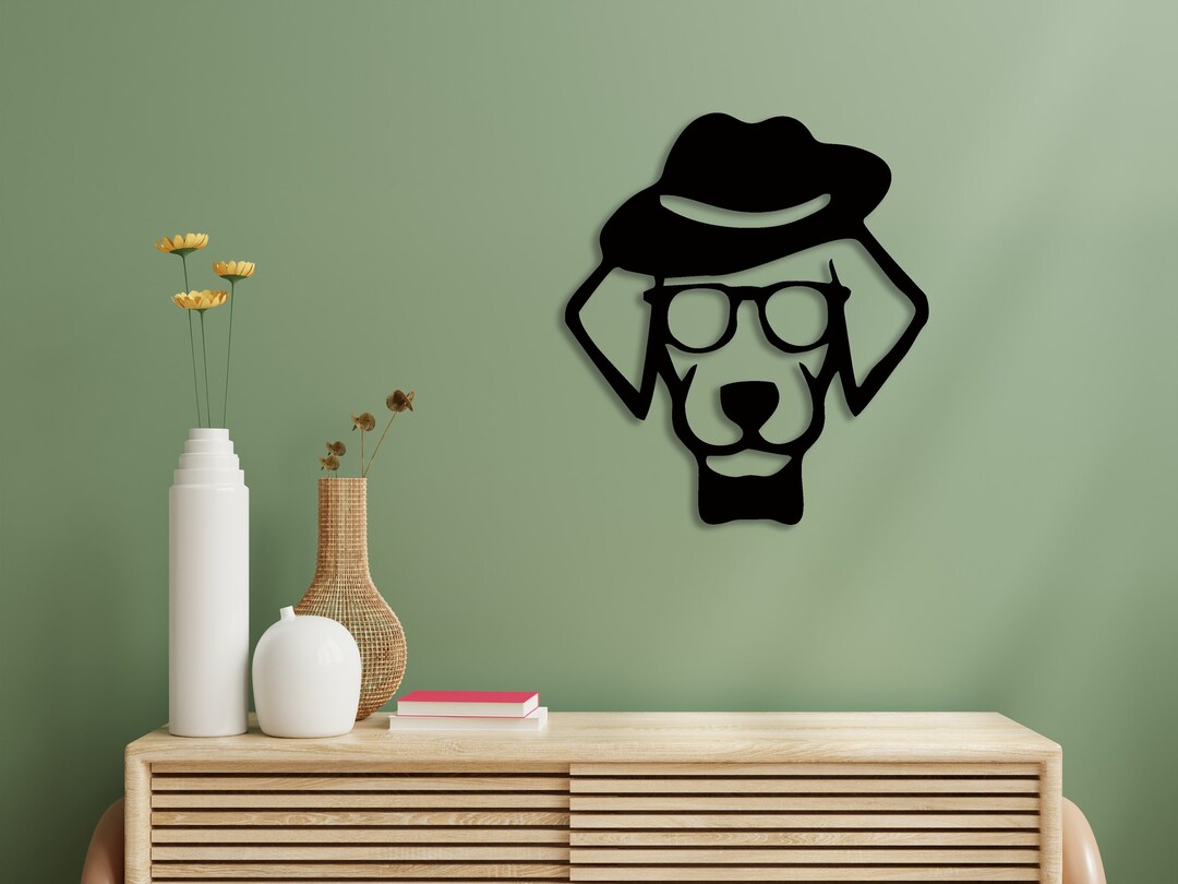 Metal Dog Decor, Wall Art Hangings Bedroom Living Room Decor, Animal ...