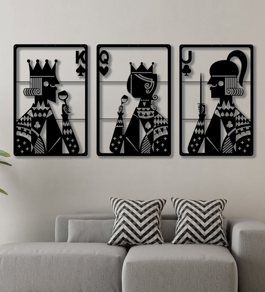 King , Queen & Jack Wall Art , Metal Wall Hangings, Wall Decoration ...