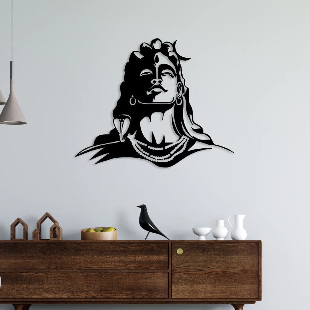 Adiyogi Metal Wall Decor , Shiva Wall Art, Wall Decor, Laser Cut Wall ...