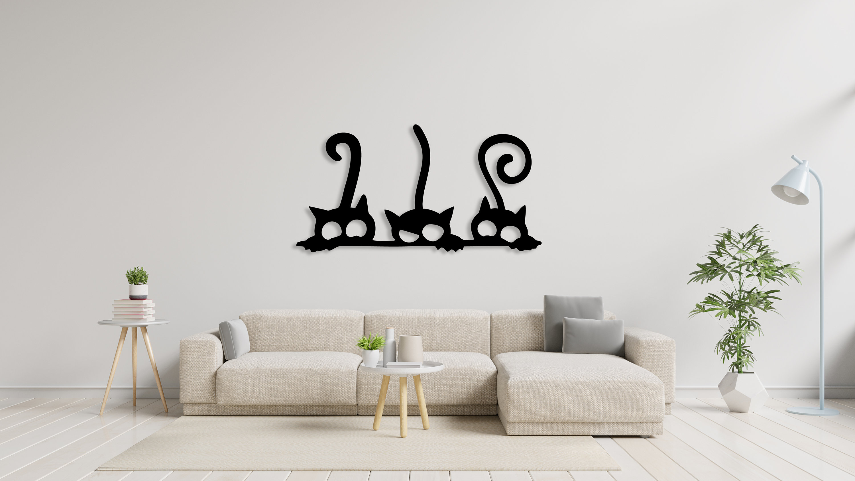 Wooden Cat Decor, Wall Art Hangings Bedroom Living Room Decor, Animal ...
