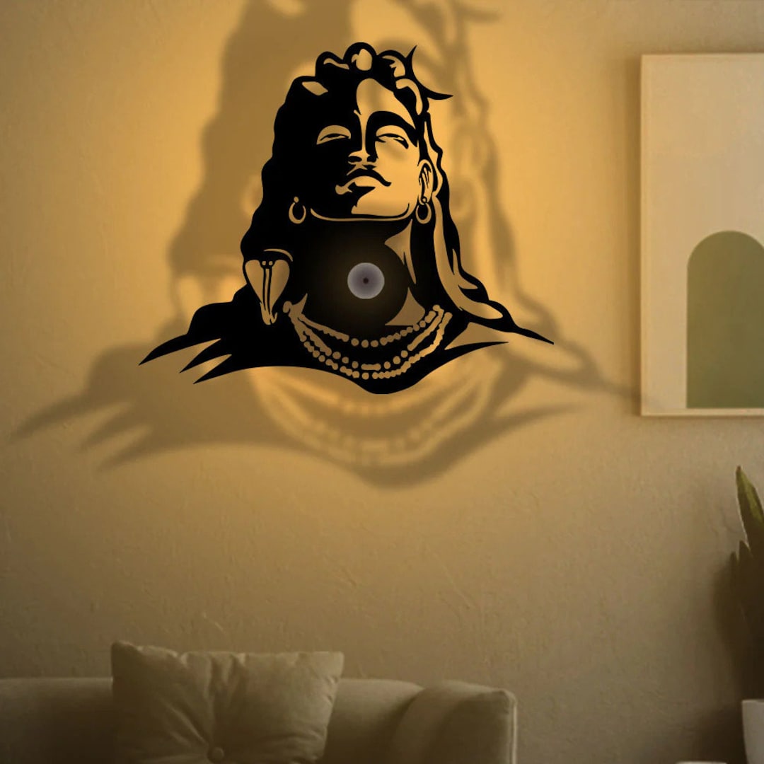 Lord Shiva Shadow Lamp Shiva Wall Hanging Wall Decor - Etsy