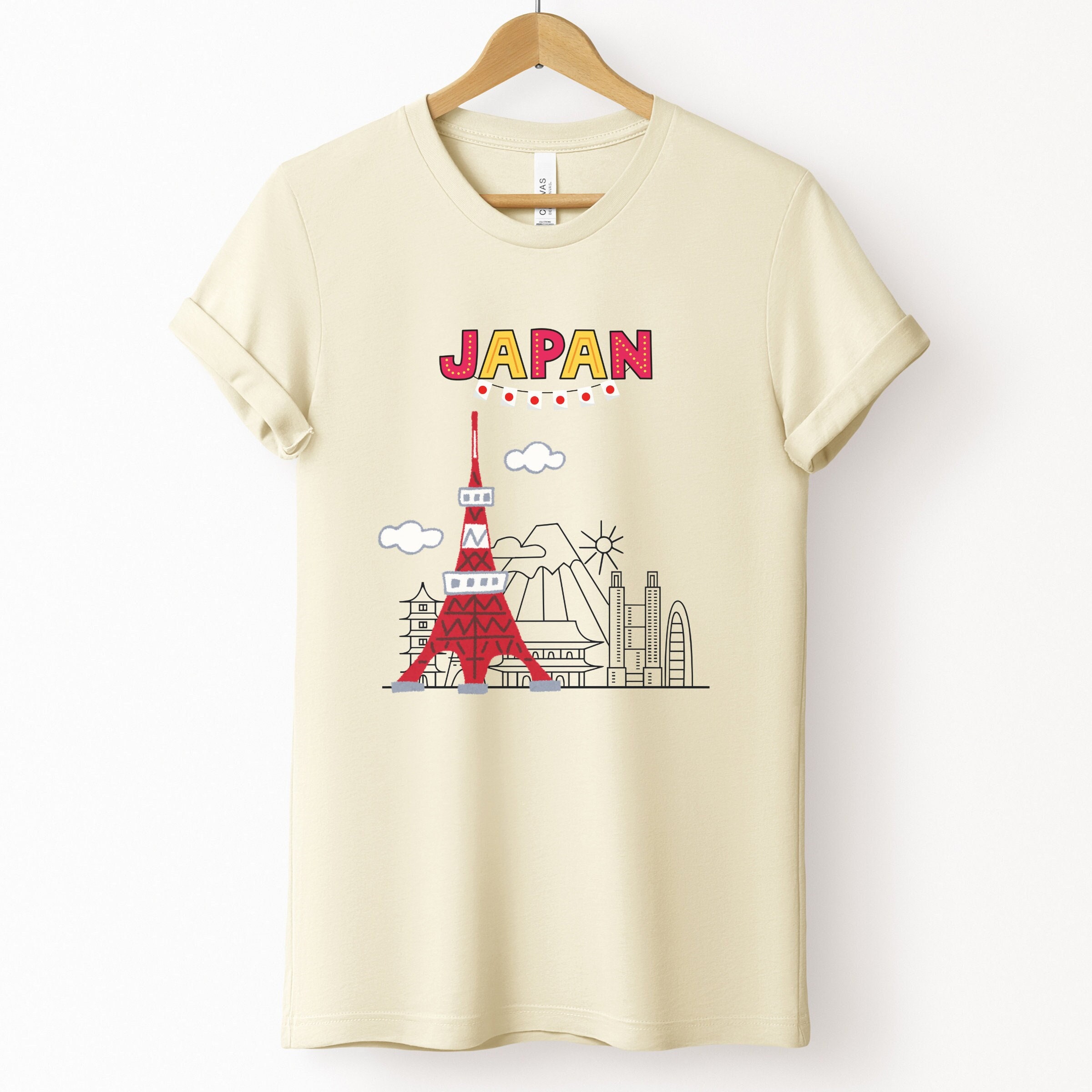 Japan Tshirt Adult Tokyo Tower Japanese Flag Shirt Travel Tee Japan ...