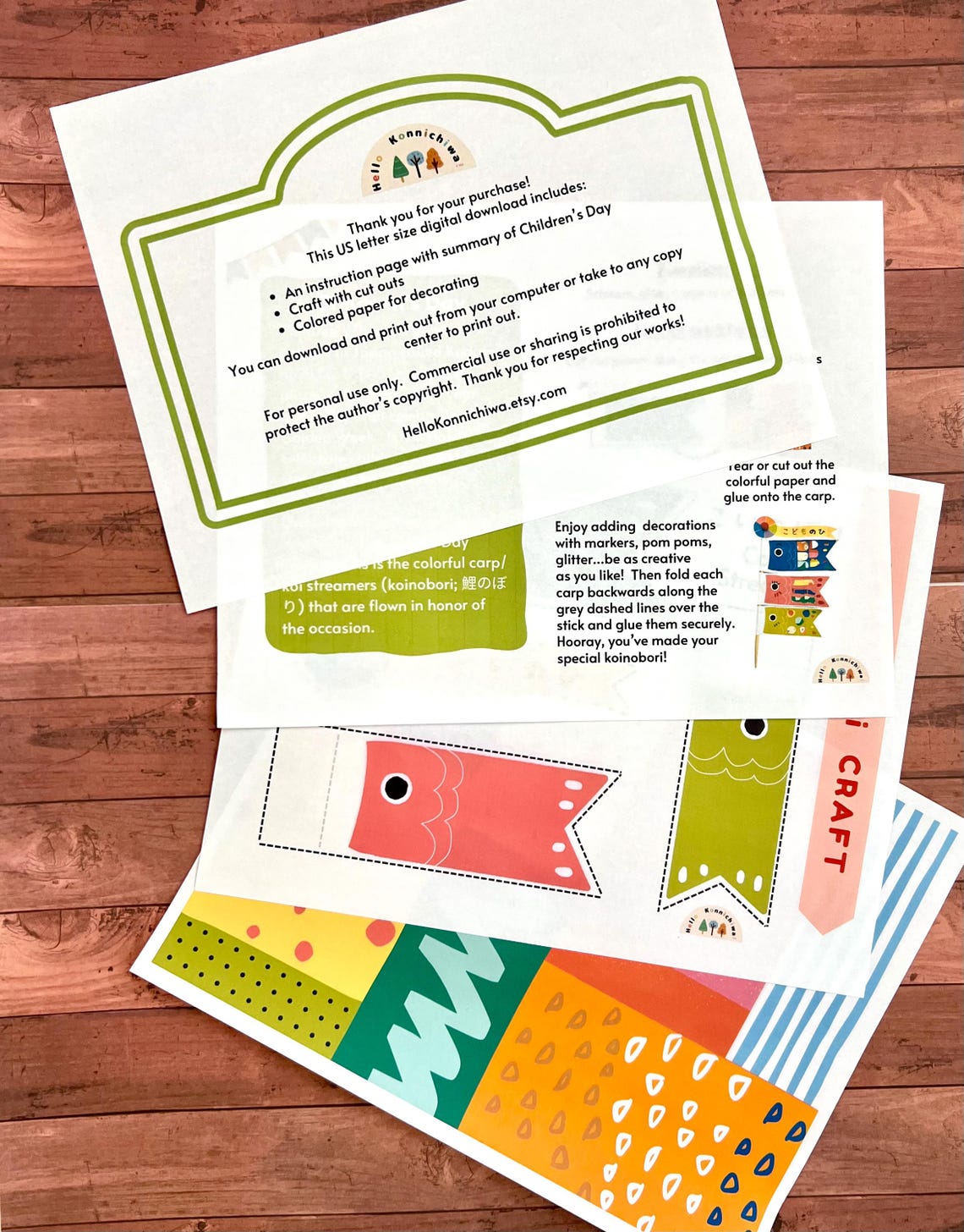 Koinobori Craft Kawaii Japanese Printable Activity Kodomo No Hi ...