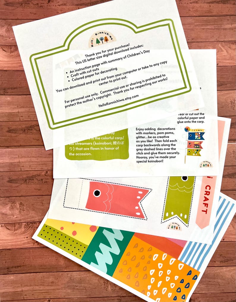 Koinobori Craft Kawaii Japanese Printable Activity Kodomo No Hi ...