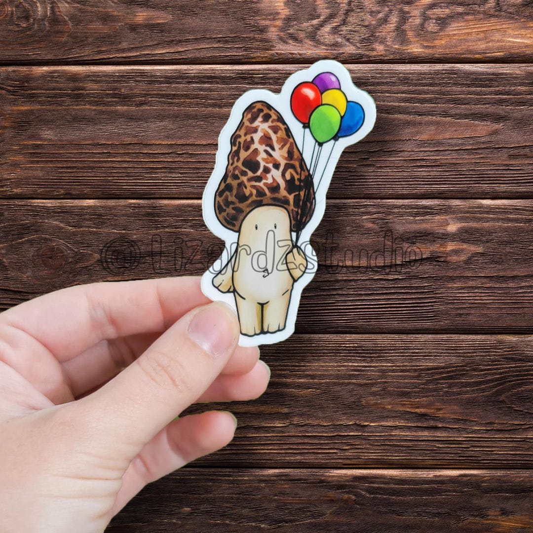 Birthday Morel Mushroom Sticker - Waterproof Vinyl Matte Sticker ...