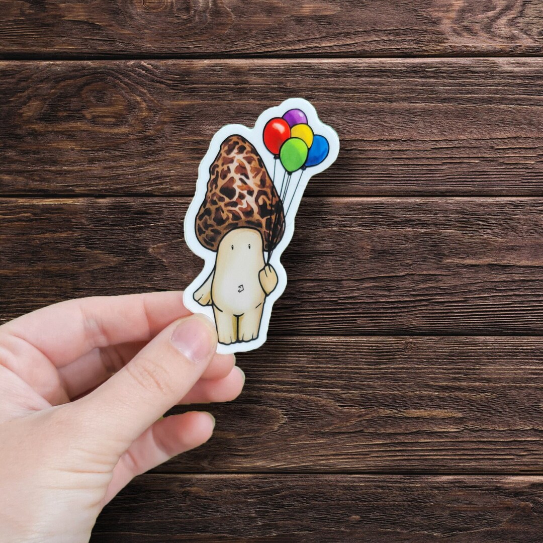 Birthday Morel Mushroom Sticker Waterproof Vinyl Matte Sticker ...