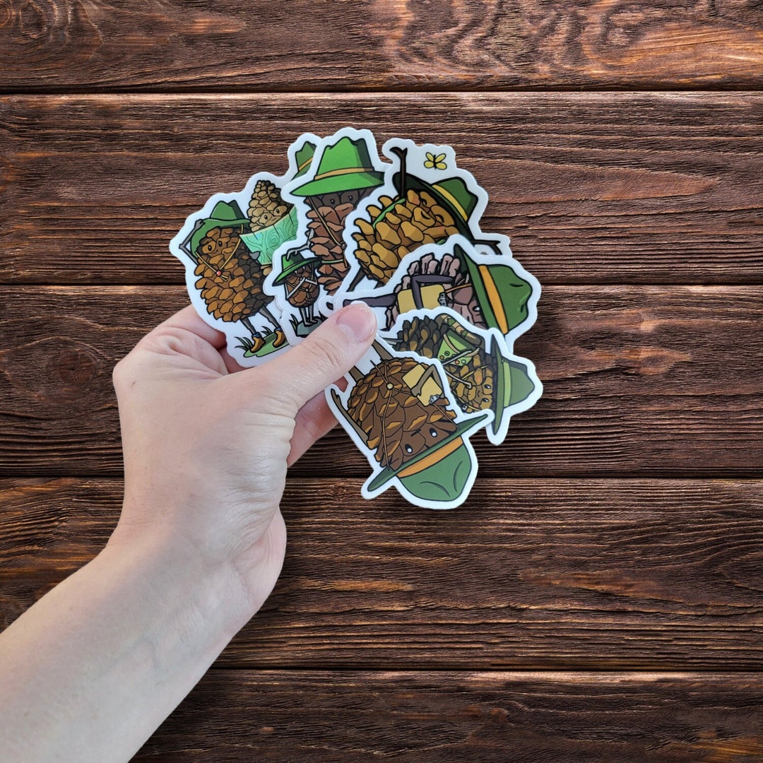 Adventure Pinecones Sticker 6 Pack - Waterproof Vinyl Matte Sticker ...