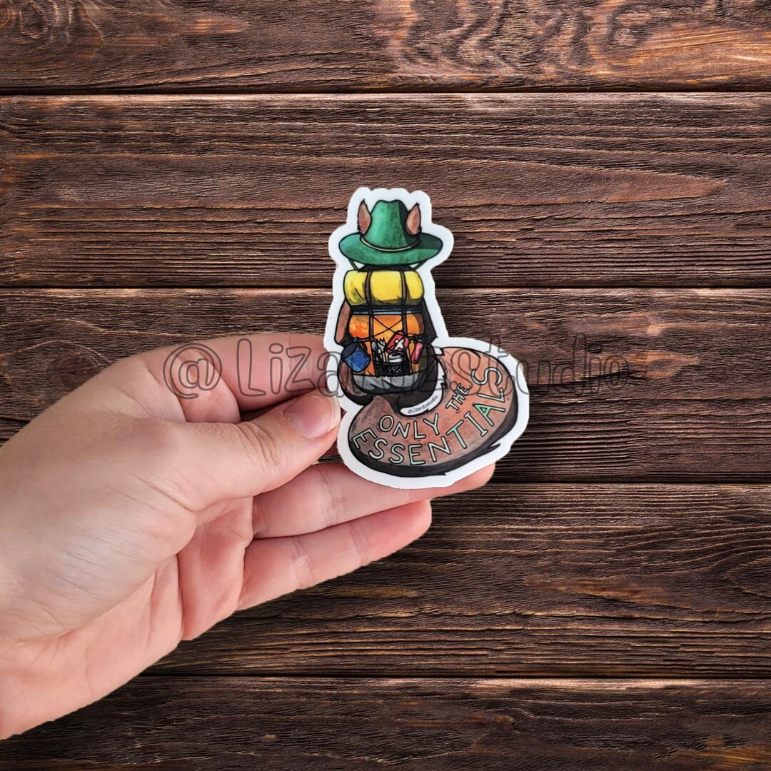 Only the Essentials Squirrel Sticker - Waterproof Vinyl Matte Sticker ...