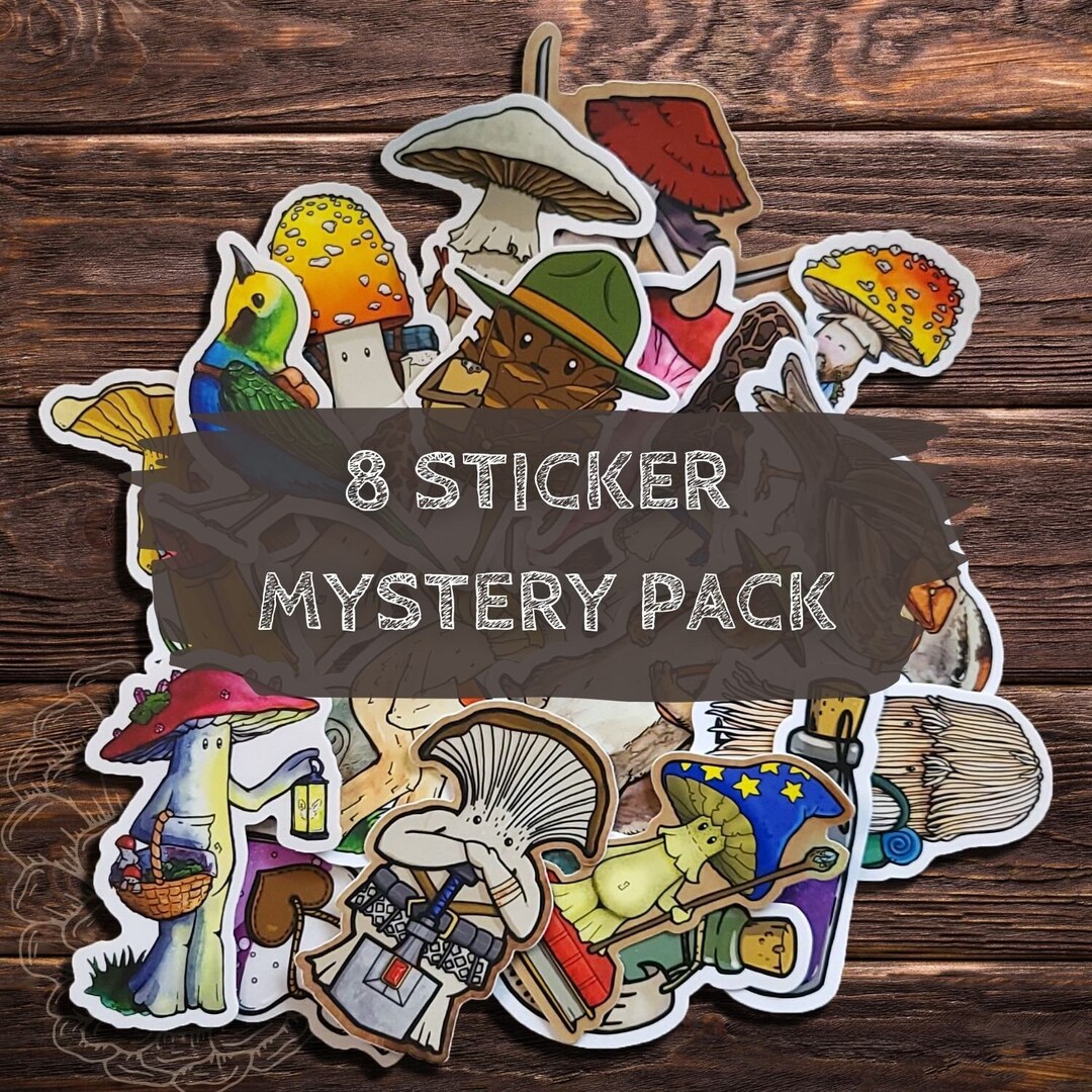 Mystery Sticker Pack 8ct Original Art Waterproof Vinyl Sticker Pack - Etsy