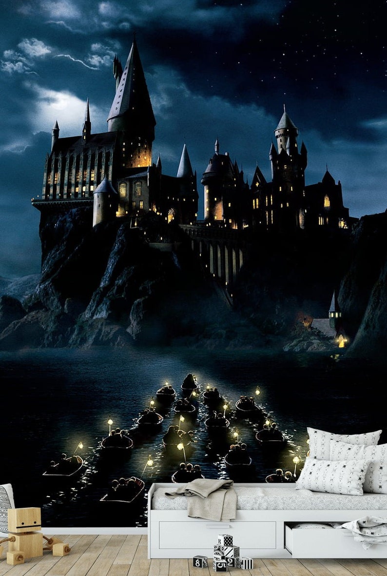 Wall Mural Wizard Castle Photo Wallpaper Wizard School Kids - Etsy