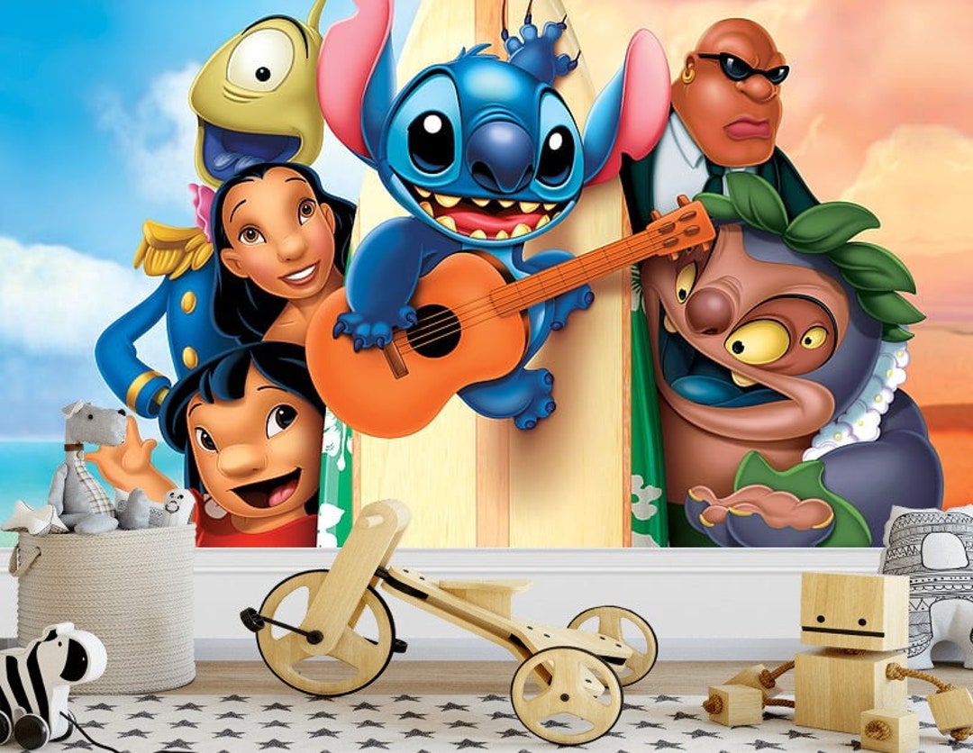 Wall Mural Lilo and Stitch Animated Movie, Photo Wallpaper Kids ...