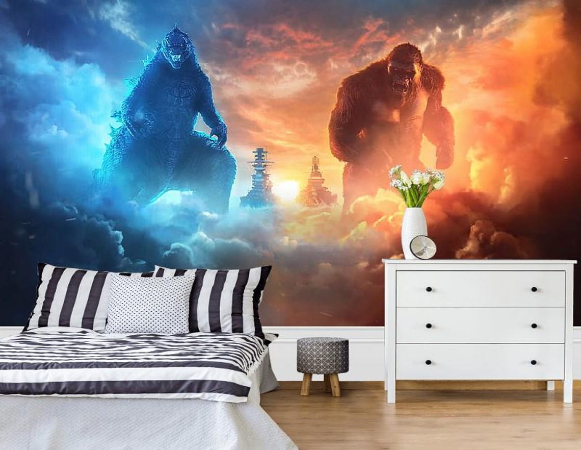 Wall Mural Movie, Godzilla Vs Kong, Godzilla, King Kong, Photo ...