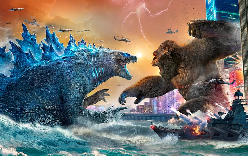 Kids Wall Mural Godzilla Vs Kong Photo Wallpaper Wall Decor Children's ...