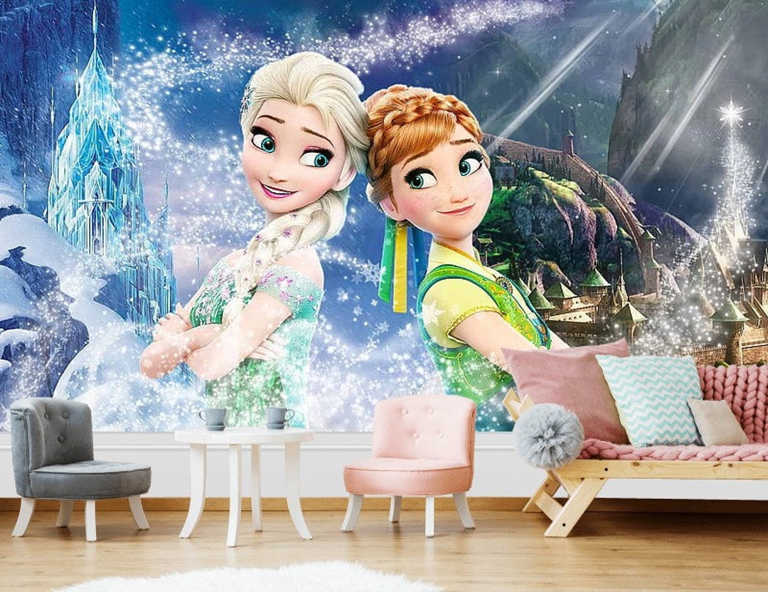 Photo Wallpaper Anna, Elsa, Frozen Wall Mural Kids Room - Etsy