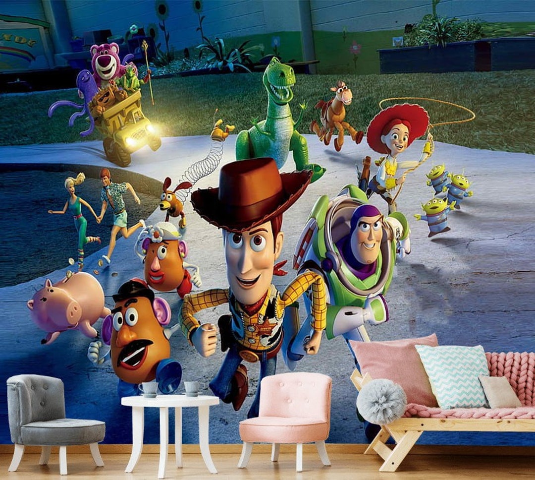 Wall Mural Toy Story Photo Wallpaper Kids Room Wall Decor - Etsy