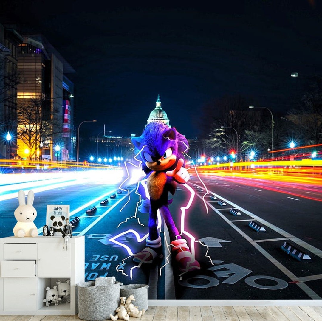 Kids Wall Mural Sonic the Hedgehog Photo Wallpaper Children's, Nursery ...