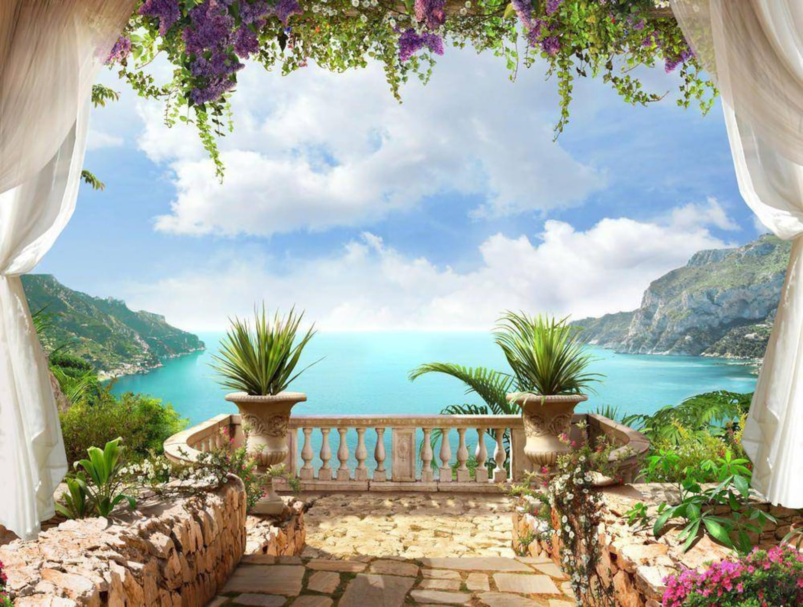 Photo Wallpaper Mediterranean Nature Sea Wall Mural Vinyl - Etsy