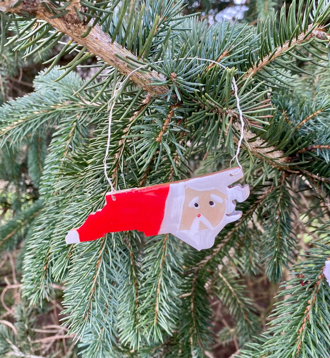 Handmade North Carolina Santa Ornament, Personalized Resin Christmas ...