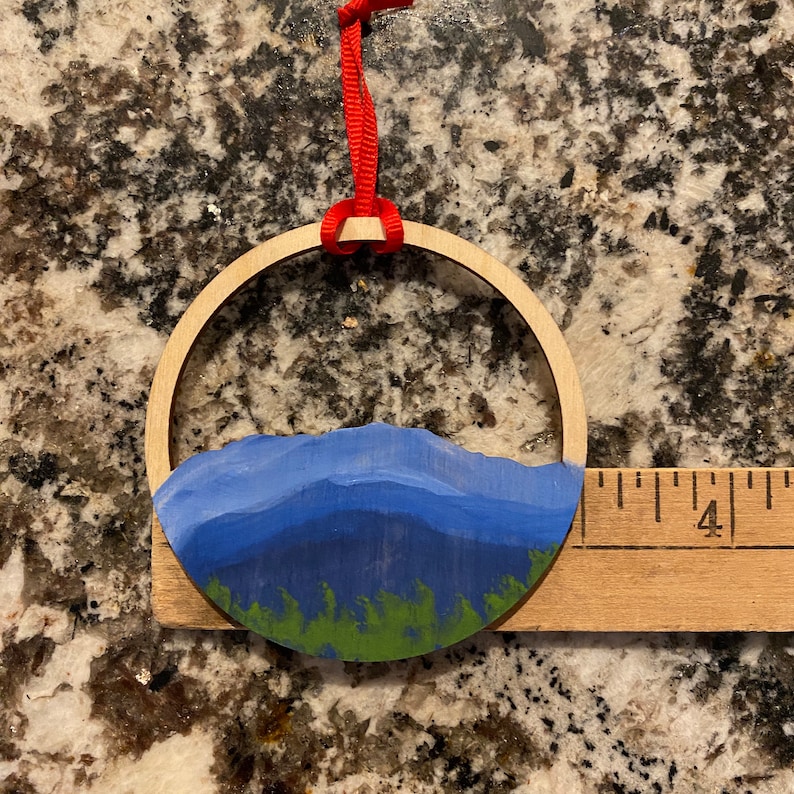 Blue Ridge Mountain Hand Painted Original Ornament, Mountain Christmas ...