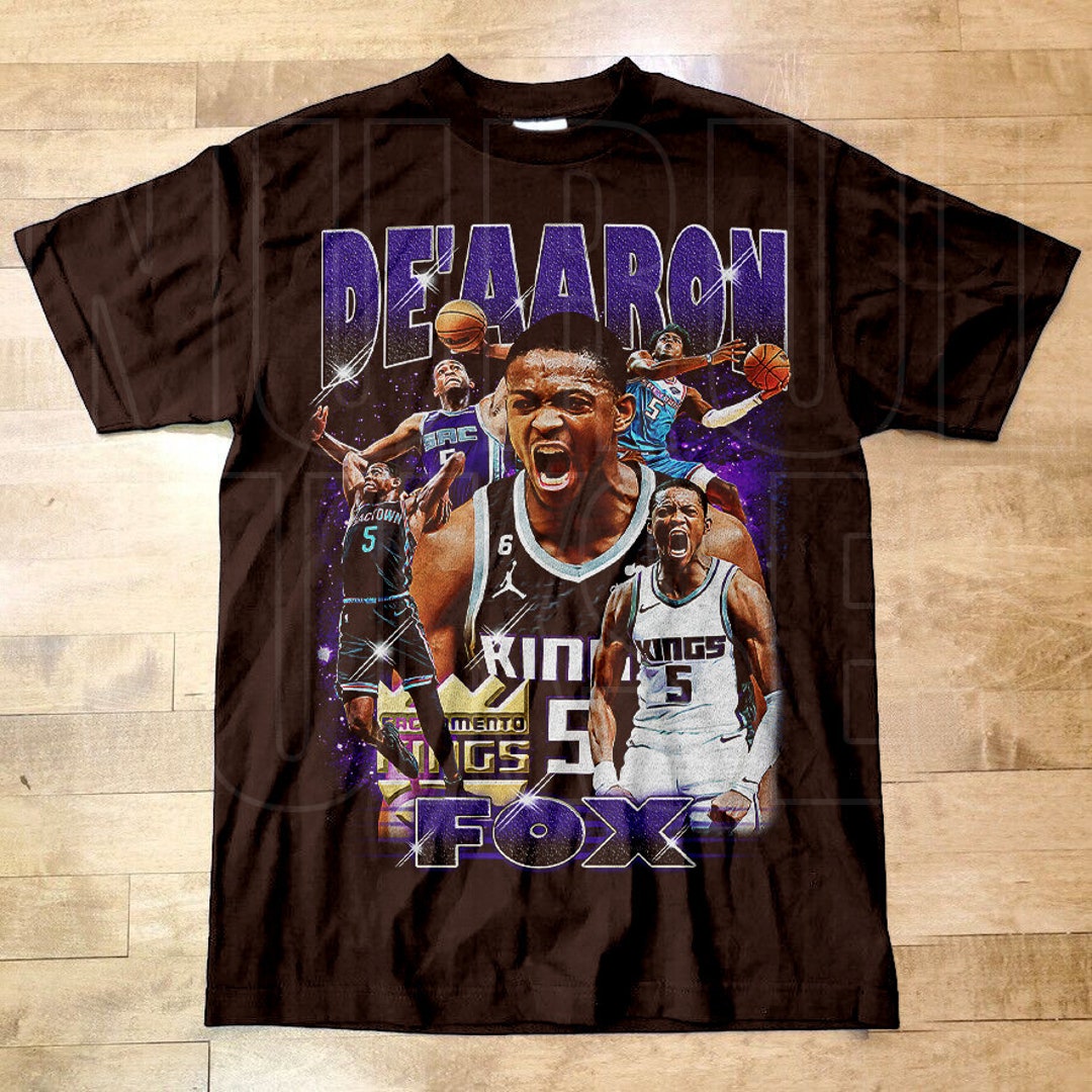 De'aaron Fox T Shirt, Classic Vintage Bootleg T Shirt Sacramento Kings ...