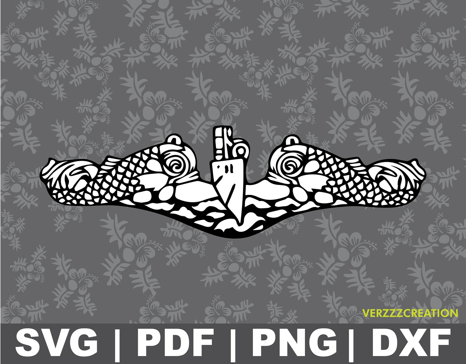 Submarine Warfare insignia DXF and SVG | Etsy