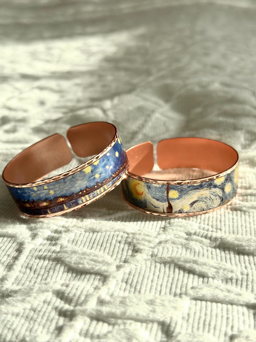 Vincent Van Gogh Painting Copper Bracelets, Copper Cuff Bangle, Copper ...