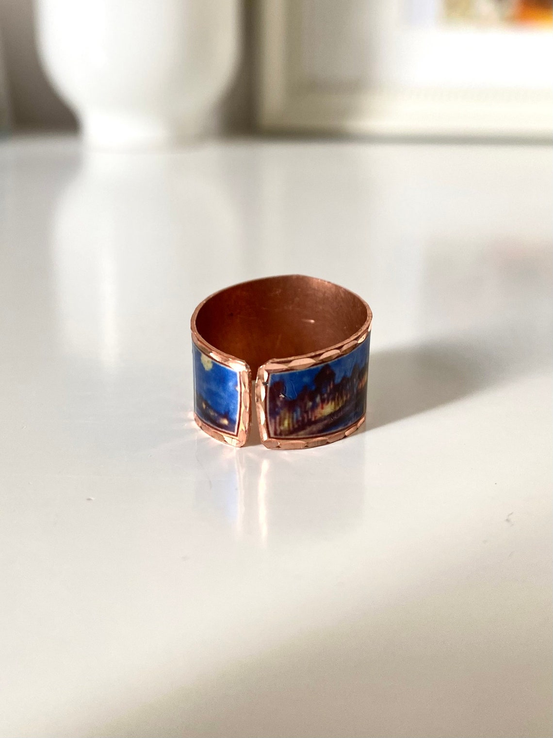 Copper Adjustable Van Gogh Ring Starry Night Ring Copper - Etsy
