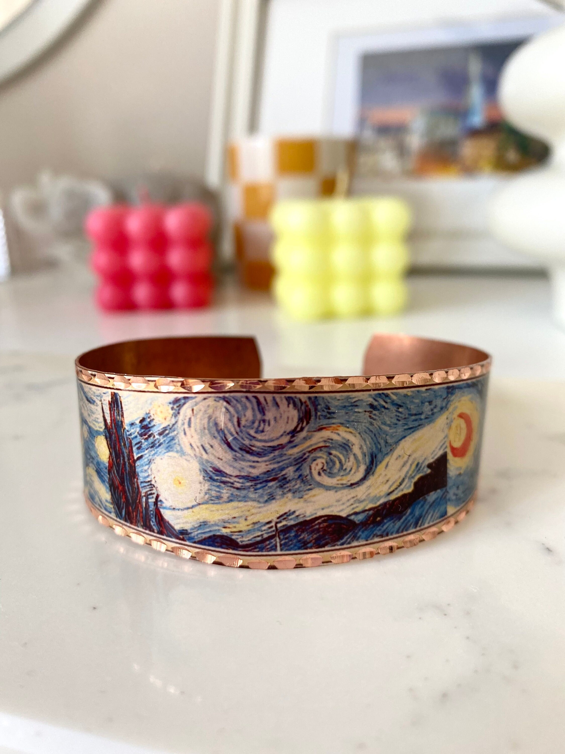 Vincent Van Gogh Painting Copper Bracelets, Copper Cuff Bangle, Copper ...