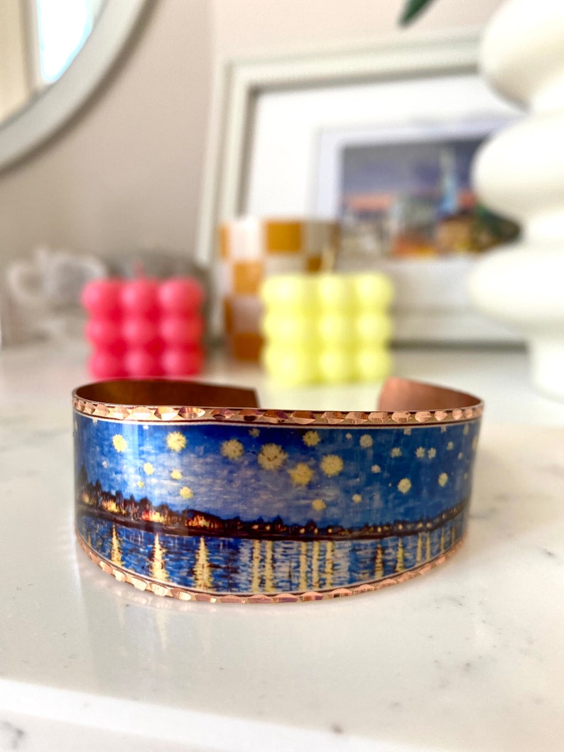 Vincent Van Gogh Painting Copper Bracelets, Copper Cuff Bangle, Copper ...
