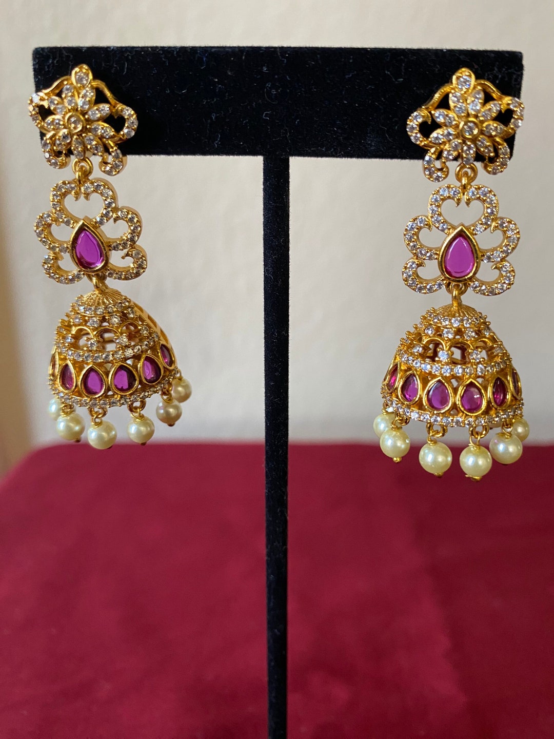 Antique Jhumka |medium Size Jumki for Women |jumki Indian With Ad ...