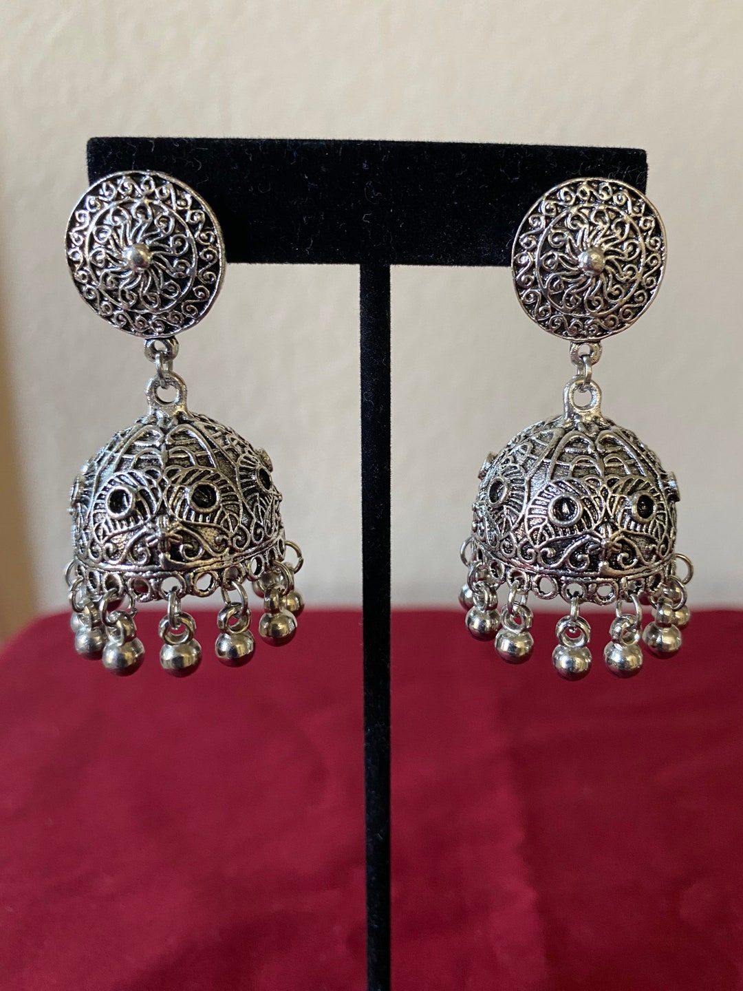 Oxidised Silver Jumbo Jhumka|oxidised Jhumka|german Silver Jumki|large ...