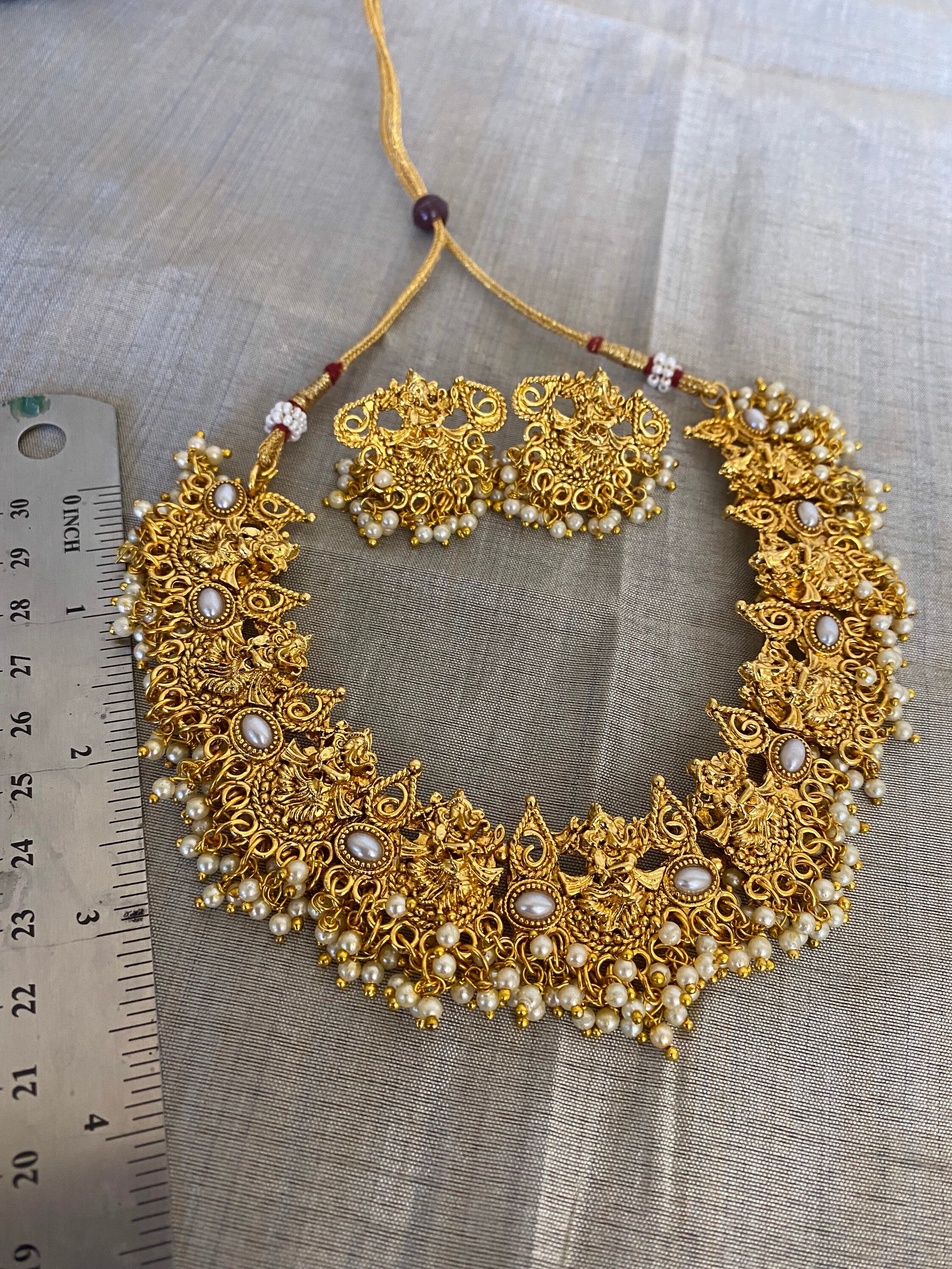 Matte Gold Necklace Matte Gold Finish Temple Jewelry One - Etsy