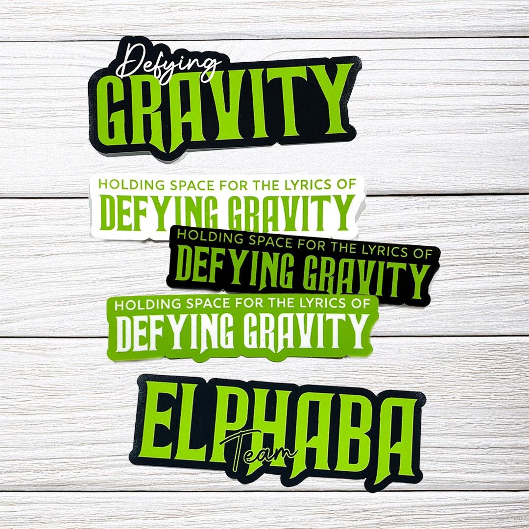 Defying Gravity Vinyl Sticker Pack of 5 Team Elphaba & Defying Gravity ...