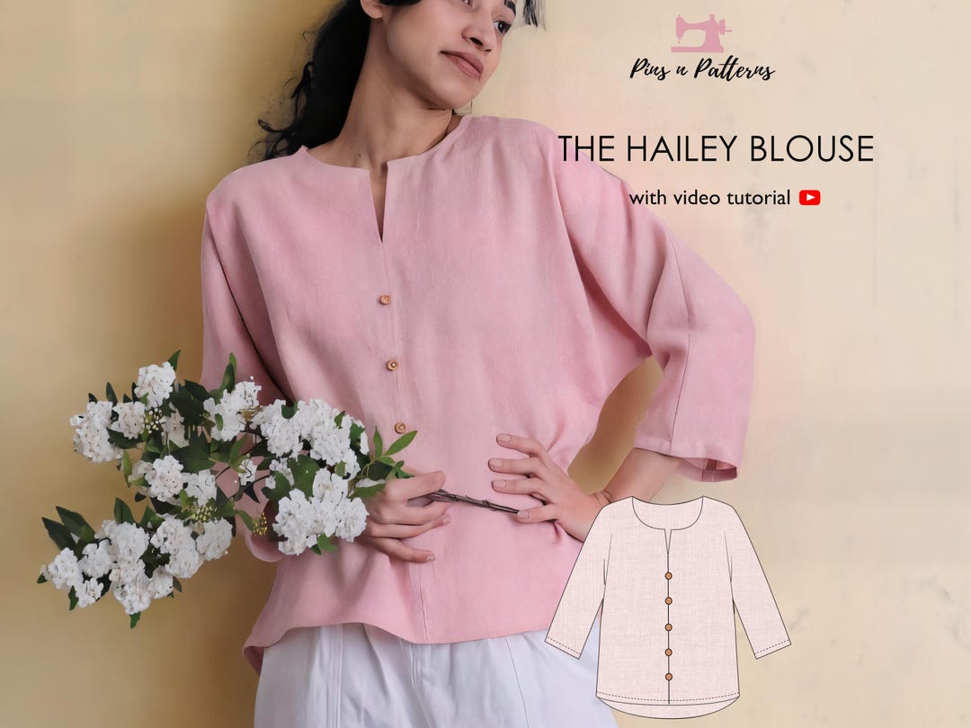 Easy Linen Blouse Sewing Pattern PDF: Beginner-friendly, US 0-26/UK 4 ...