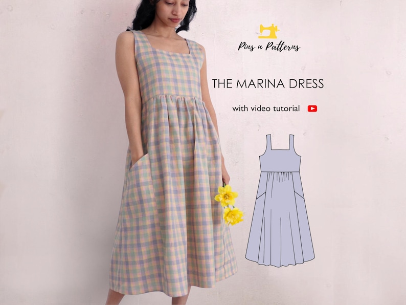 Sleeveless Dress Sewing Pattern PDF: Beginner-friendly, US Sizes 0-26 ...