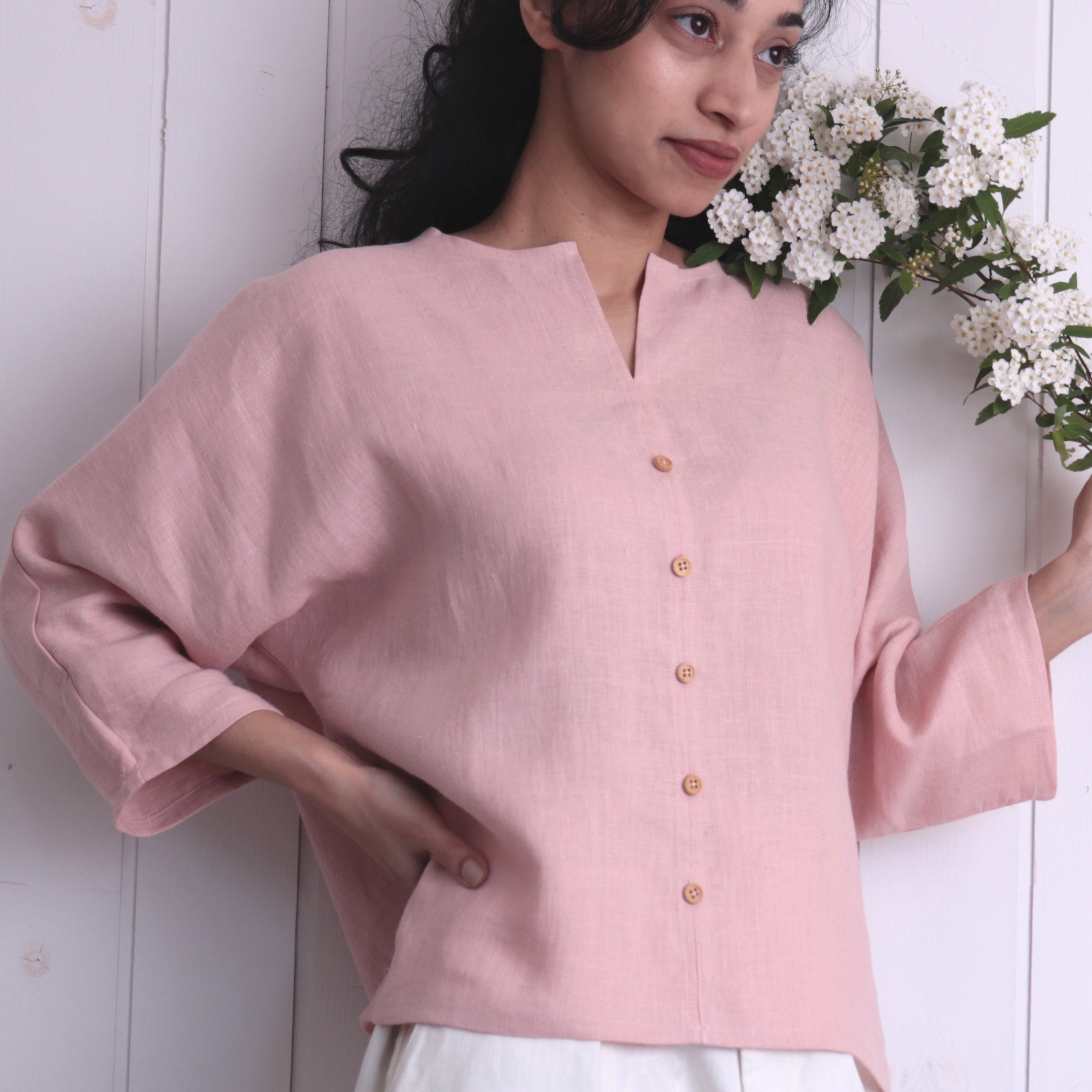 Sewing Pattern PDF Easy Linen Blouse With Buttons / Sizes US 0-26, UK 4 ...